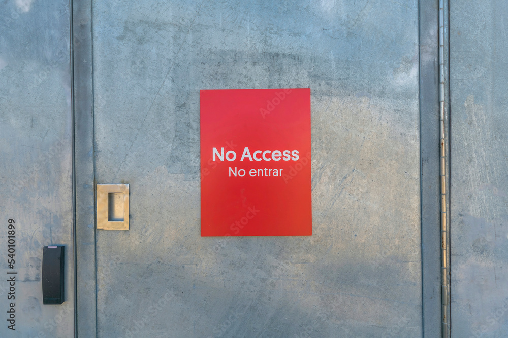 No Access signage on the door of a building at Waterloo Park Austin ...