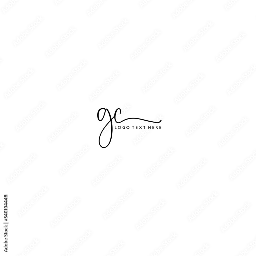 GC Hand Written Style logo Stock Vector | Adobe Stock