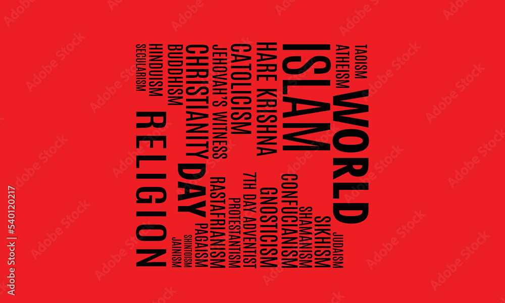 Religions word cloud with a books background Stock Vector | Adobe Stock