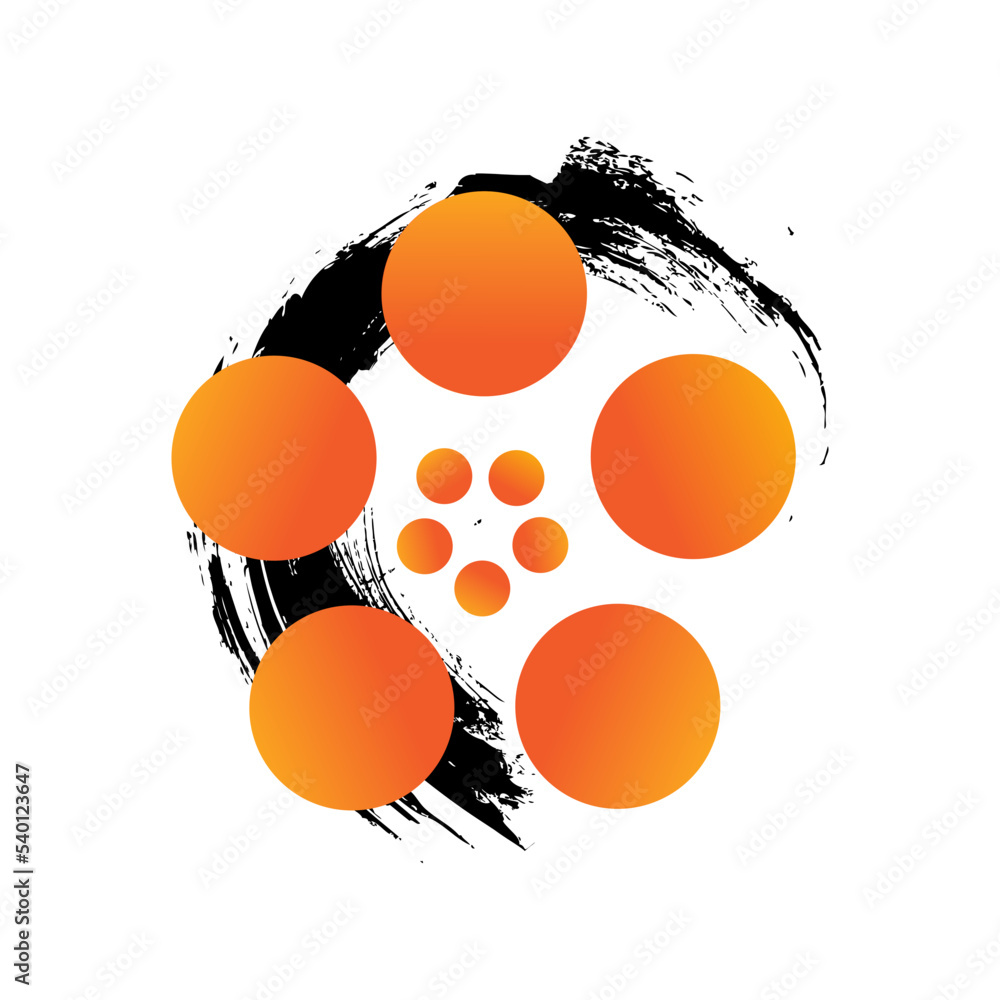 Abstract Logo, Movie Logo, Cinema Logo, Film Festival Logo, Orange Icon ...