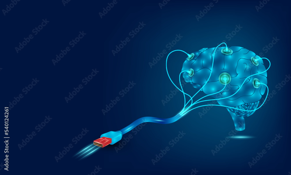 Cartoon drawing of a brain with transcranial magnetic stimulation Stock ...