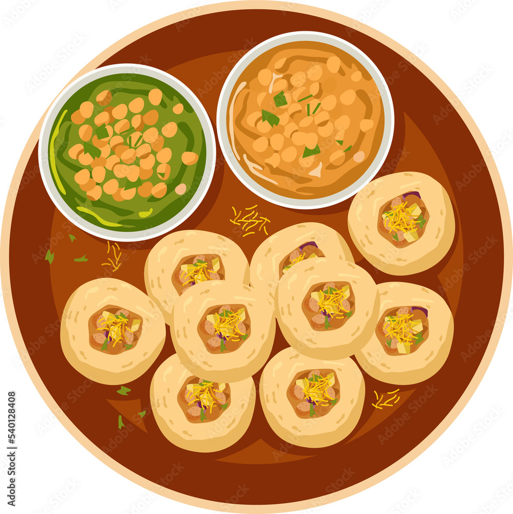 Puri Indian Food Illustration Stock Illustration | Adobe Stock