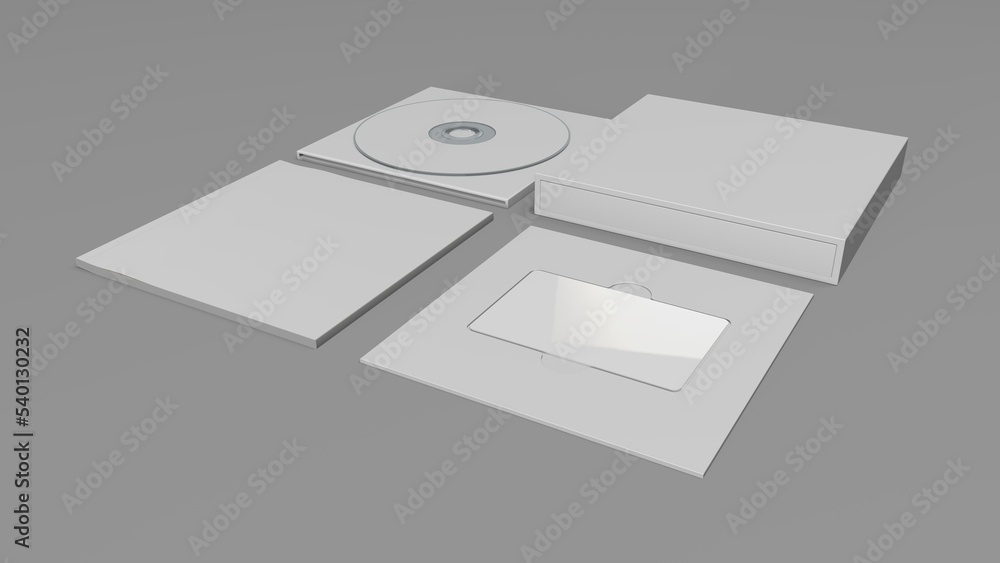 Music album mockup set. set box contents booklet cd, cd cover. Set of ...