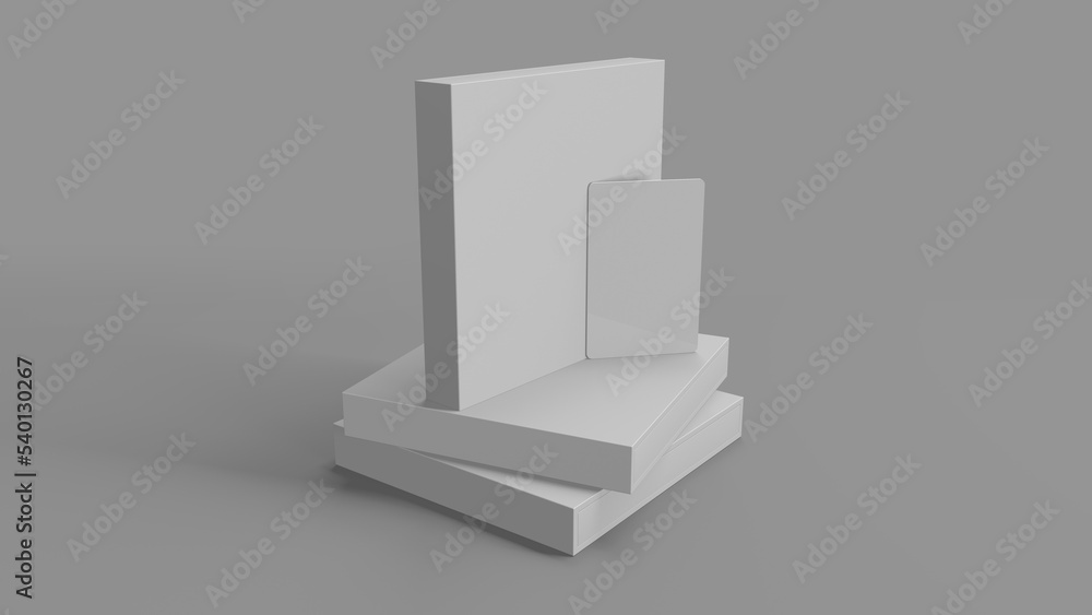 Music album box mockup set. Set of white mockup on gray background ...