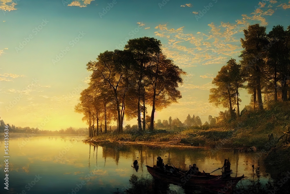 Danube River landscape, Hyper-realistic, River, Volumetric lighting ...