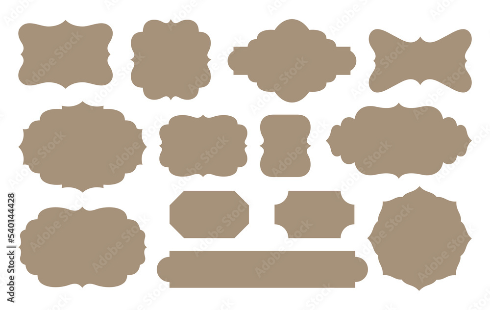 Vintage tags labels cut file set. Retro tags silhouette pattern ...