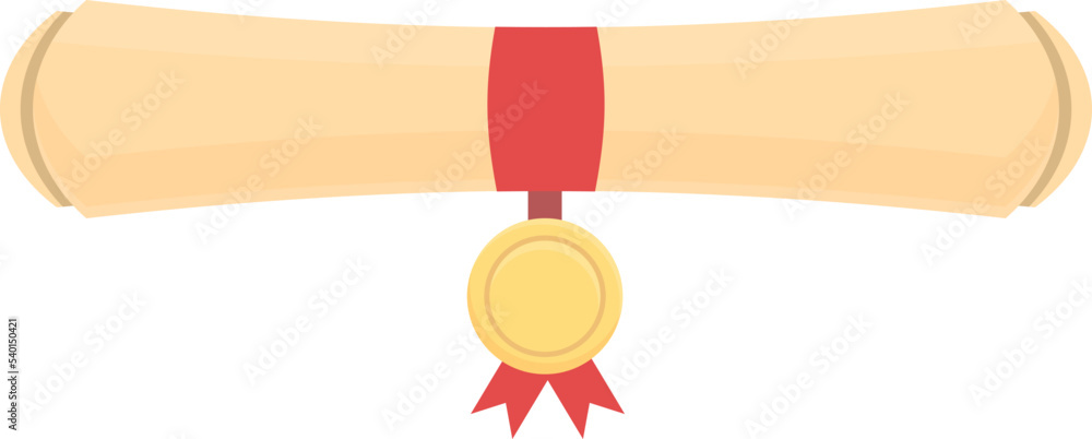 Modern diploma icon cartoon vector. Award certificate. Gold education ...