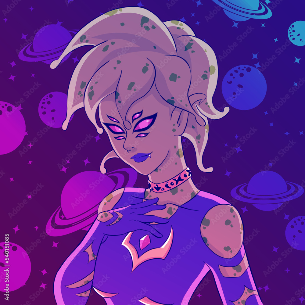 Dibujo de alien, alien mujer, ilustración de mujer alien, dibujo de ...