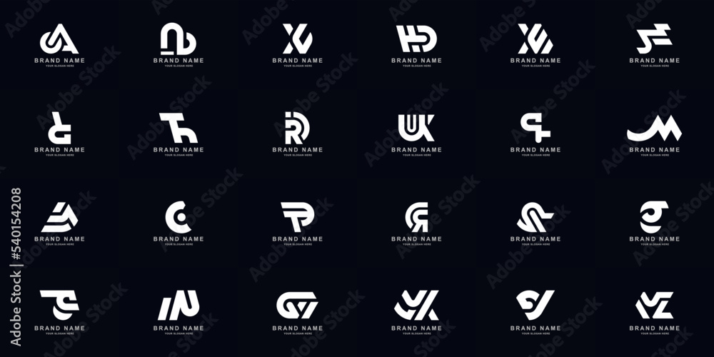 Collection full set abstract combine letter a - z monogram logo design ...