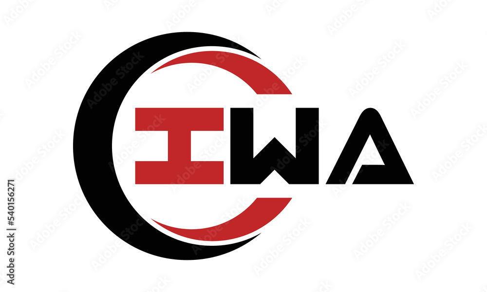 IWA three letter swoosh logo design vector template | monogram logo ...
