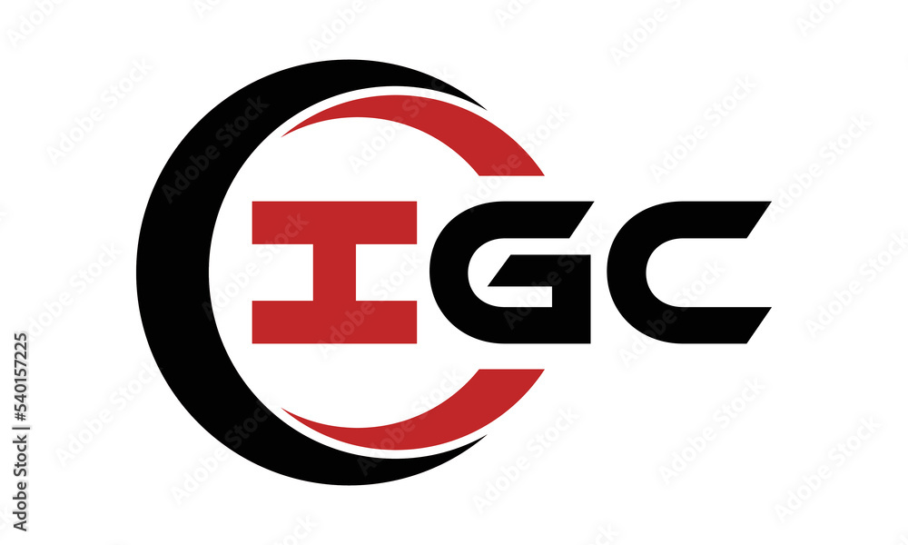 IGC three letter swoosh logo design vector template | monogram logo ...