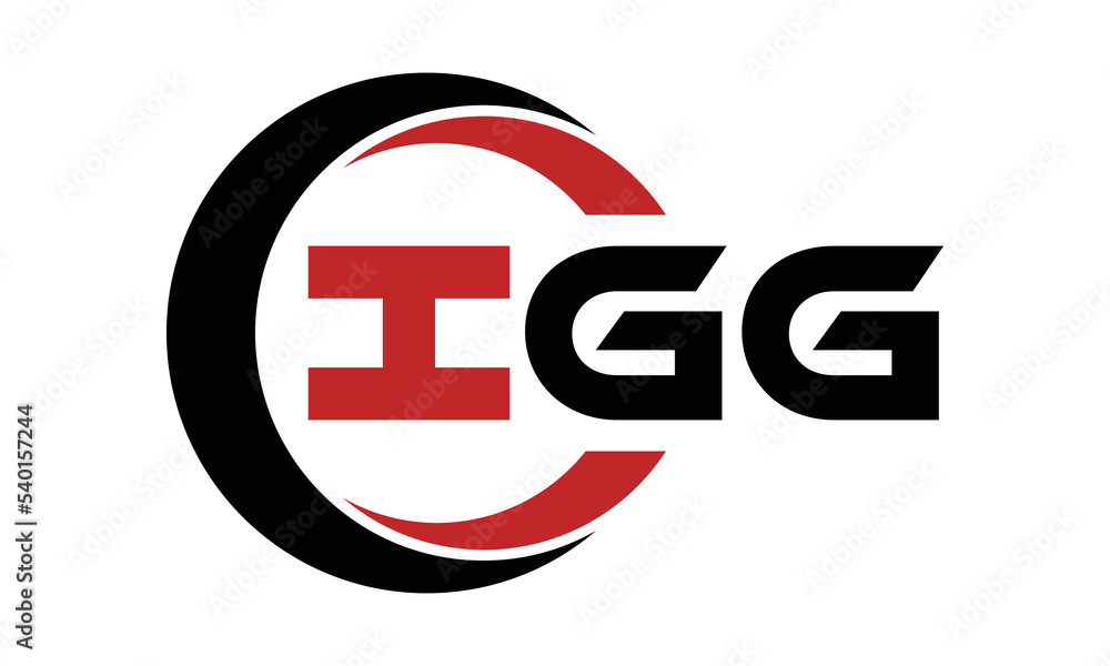IGG three letter swoosh logo design vector template | monogram logo ...