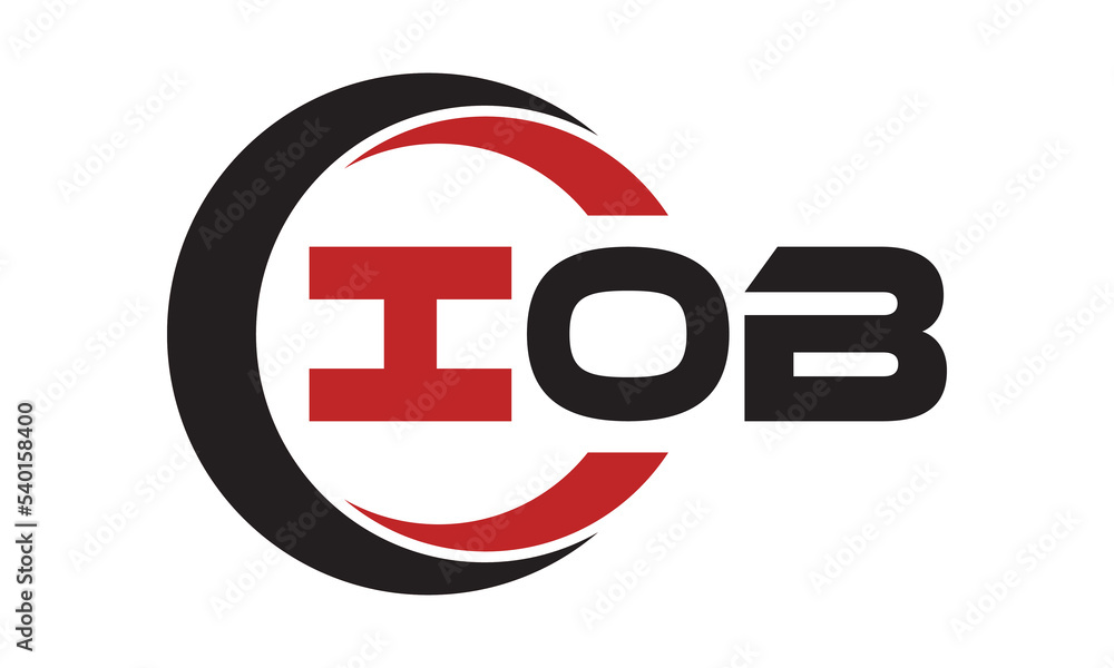 IOB three letter swoosh logo design vector template | monogram logo ...