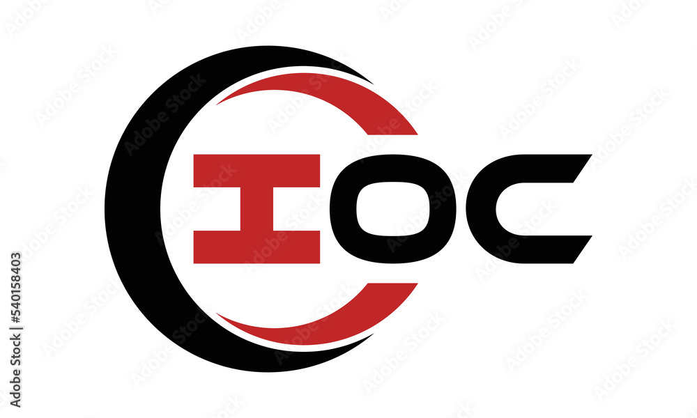 IOC three letter swoosh logo design vector template | monogram logo ...