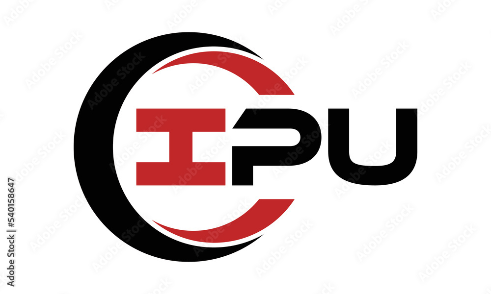 IPU three letter swoosh logo design vector template | monogram logo ...