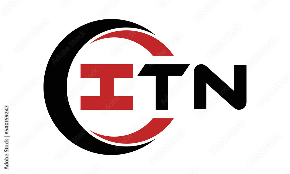 ITN three letter swoosh logo design vector template | monogram logo ...