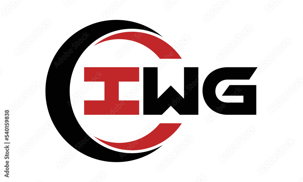 IWG three letter swoosh logo design vector template | monogram logo | abstract logo | wordmark ...