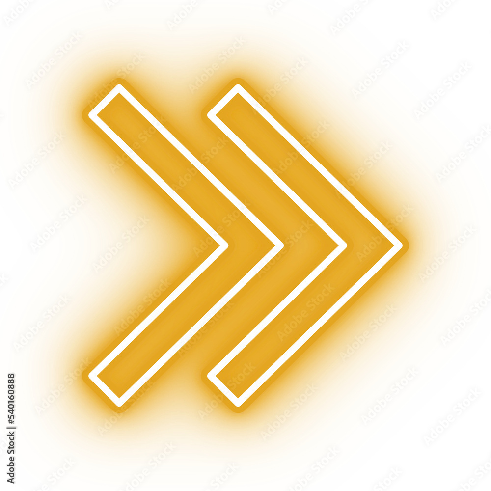 Neon yellow arrow icon, arrow icon on transparent background Stock ...