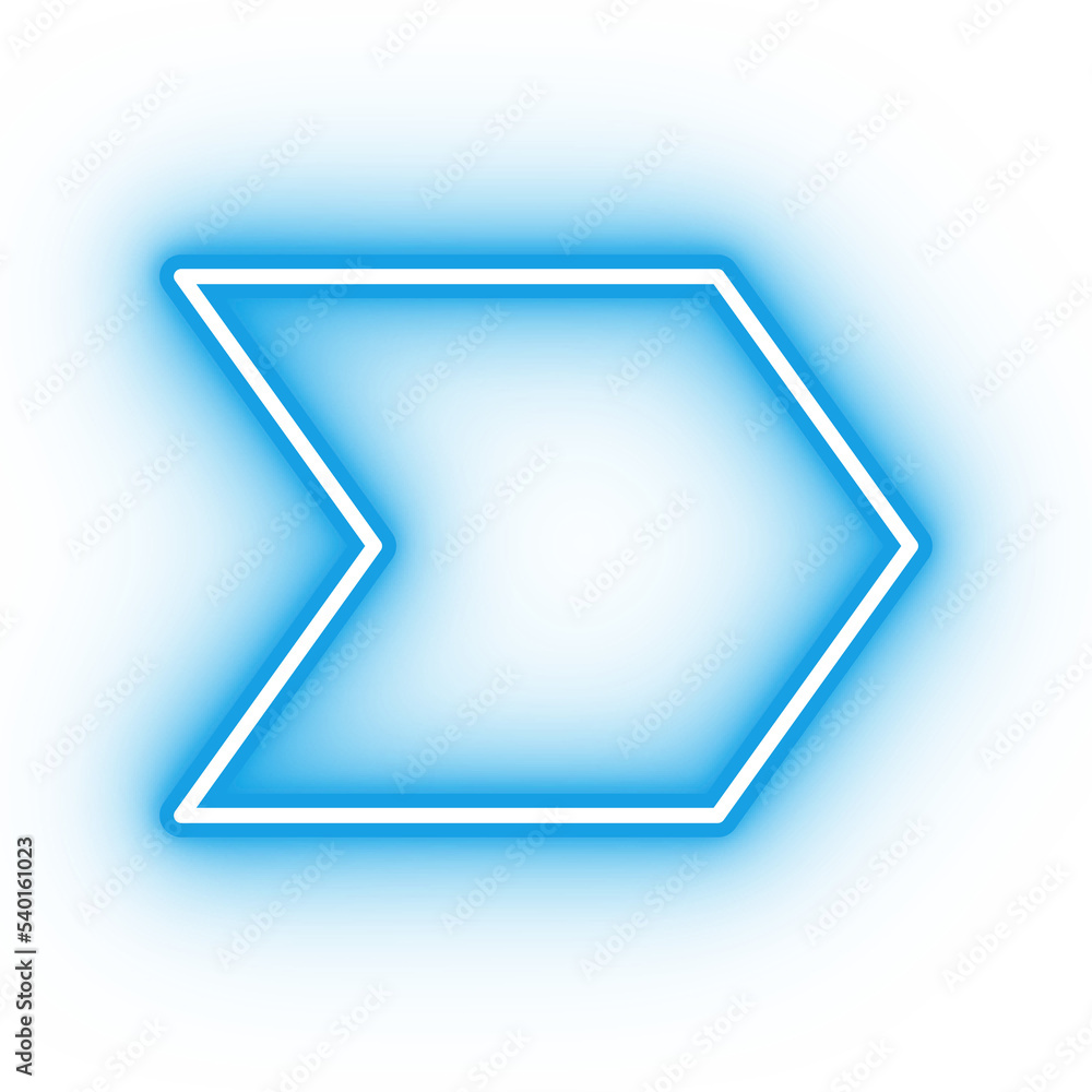 Neon blue arrow icon, arrow icon on transparent background Stock ...