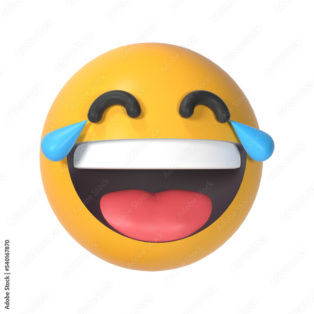 emoji yellow face lol laugh and crying tear icon Stock Illustration ...