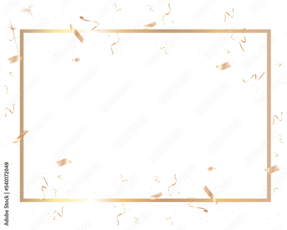 Bronze, gold border transparent background for party, New Year ...