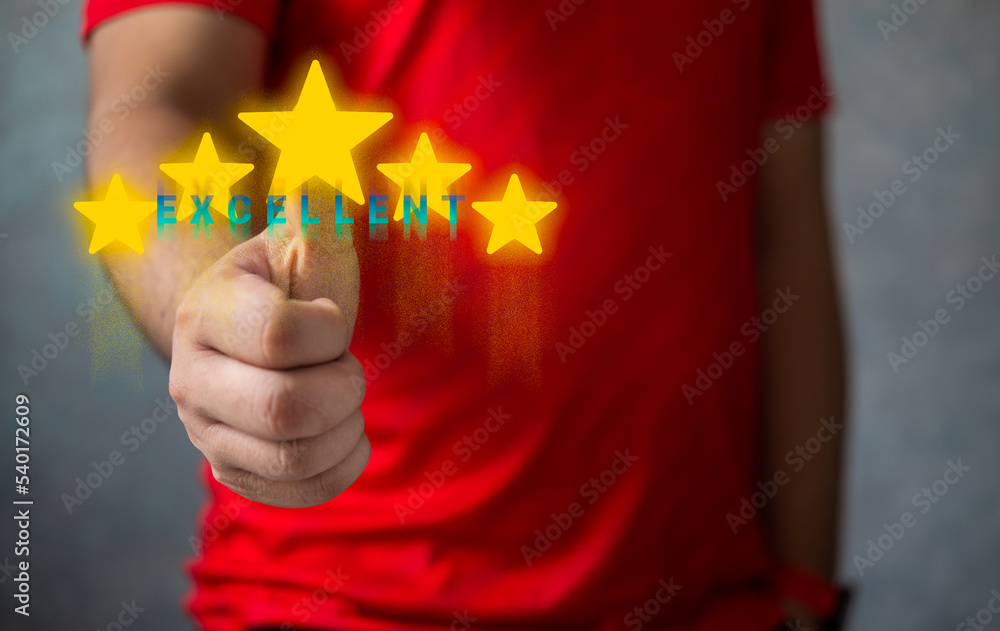 The customer give stars to complete five stars with excellent. Giving a ...