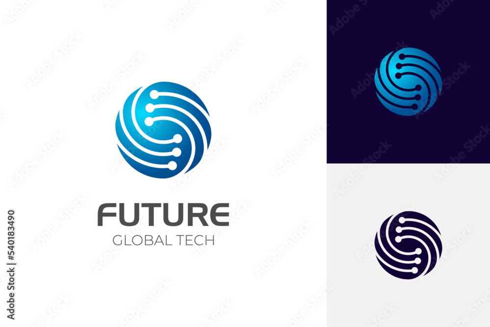 World Tech Logo Design. Modern icon globe, sphere, technology logo ...