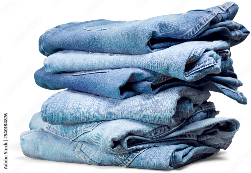 folded denim jeans Stock Photo | Adobe Stock