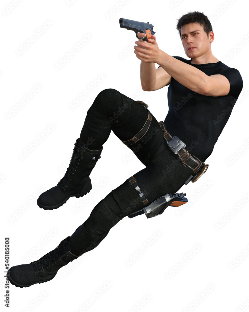 3D Rendered Young Man In Fighting Pose on Transparent Background ...