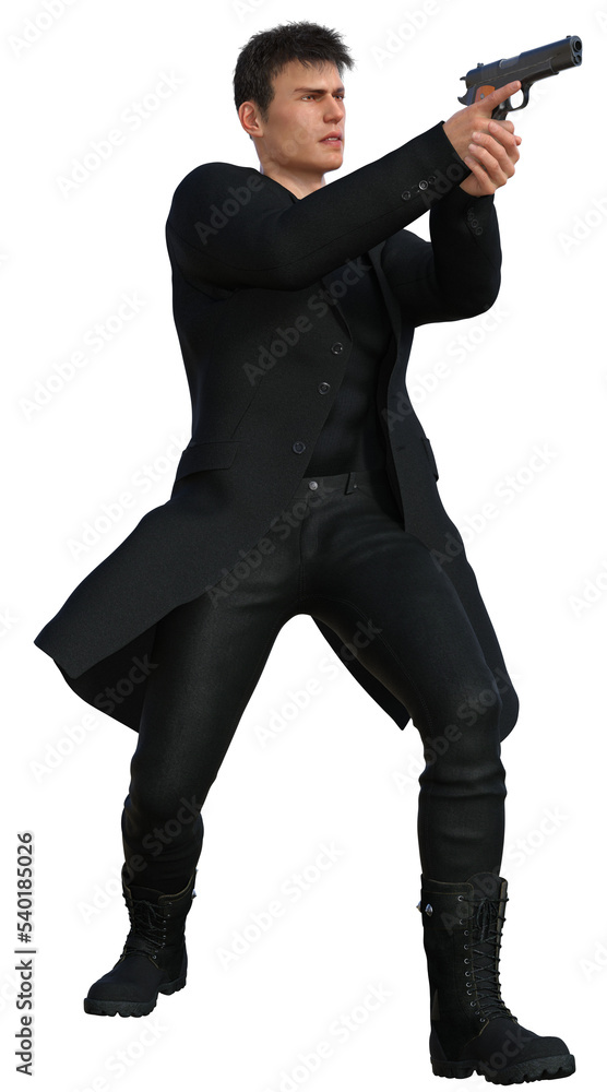 3D Rendered Young Man In Fighting Pose on Transparent Background ...