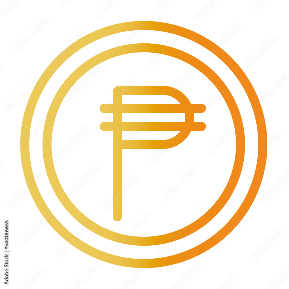 philippine peso gradient icon Stock Vector | Adobe Stock