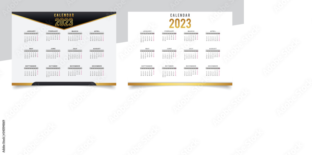 Collection of stylish 2023 new year calendar template design. Stock ...