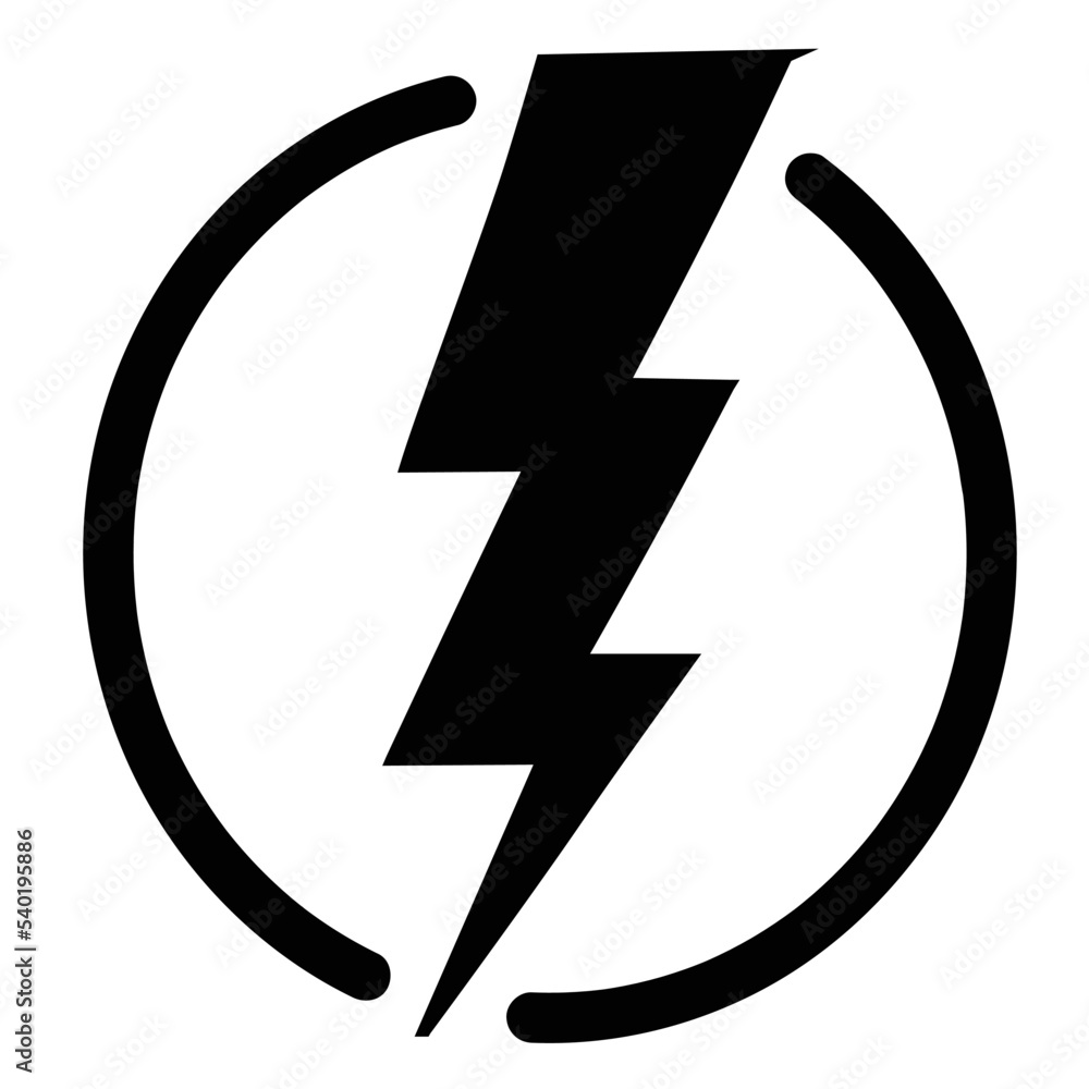 Lightning electric icon. Bolt circle symbol. Power charging energy sign Lightning bolt icon ...