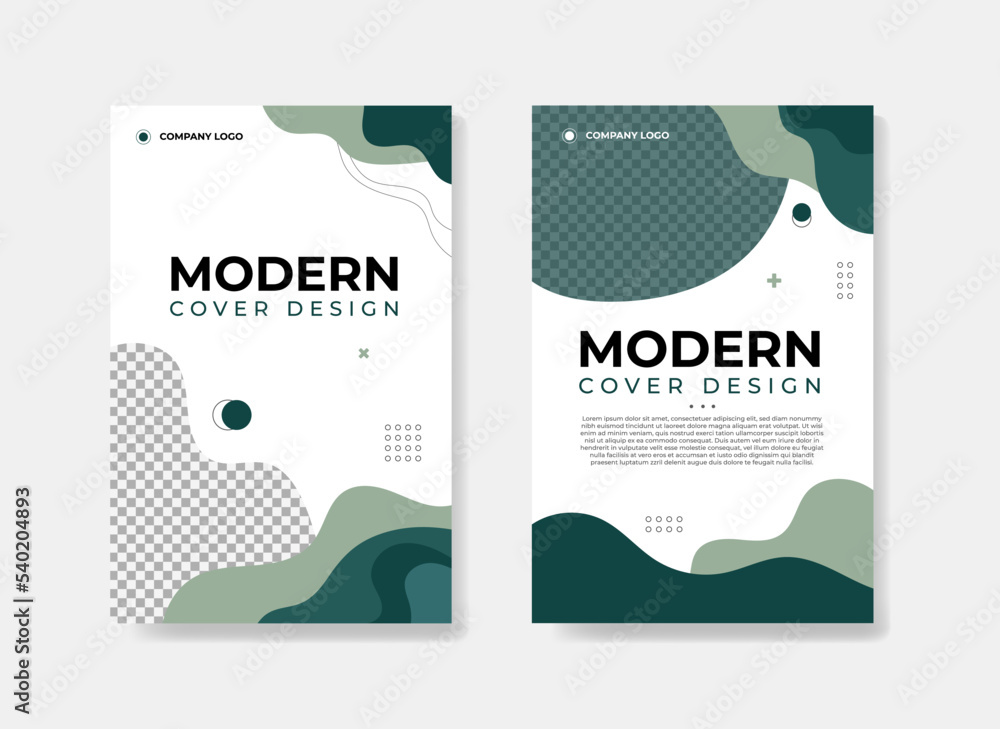 Green Modern cover background design for annual report, flyer, brochure ...