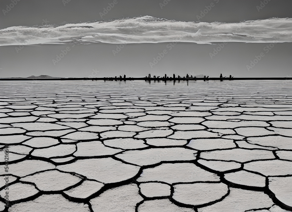 Foto de Salt Sunset Mud Crack Cracked Lake Stone Sea Sky Water Dry Sun ...