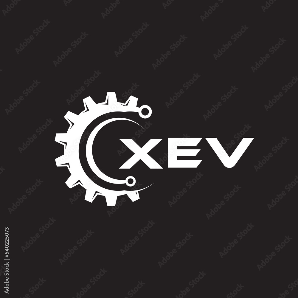 XEV letter technology logo design on black background. XEV creative ...