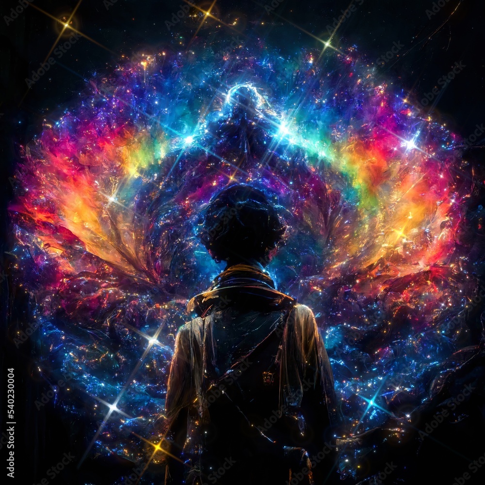 Silhouette of a woman who began her journey inside the ego after ...