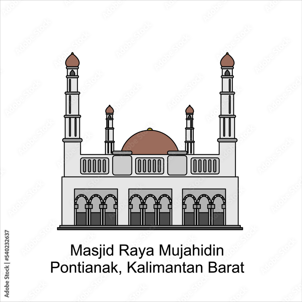 Landmark masjid raya mujahidin (mosque), Pontianak, Kalimantan barat in ...