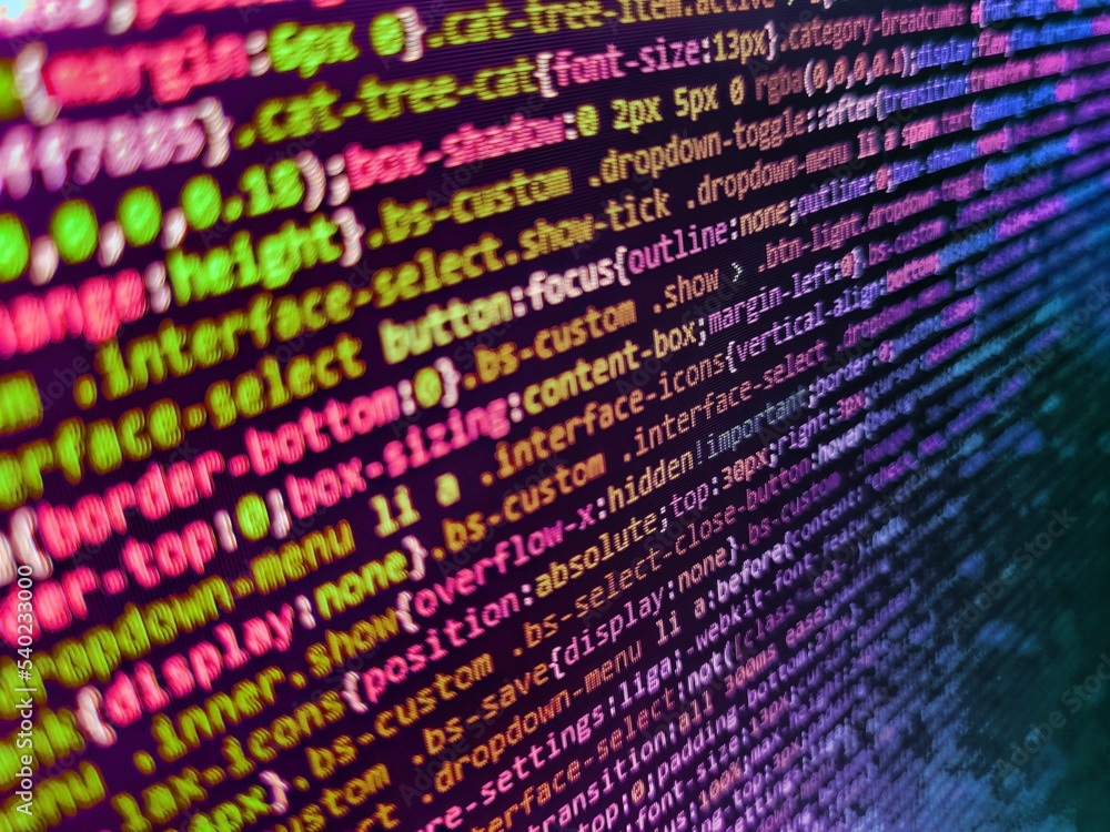 Data Encryption Security Code On A Computer Display Programmer Working On Computer Screen Code