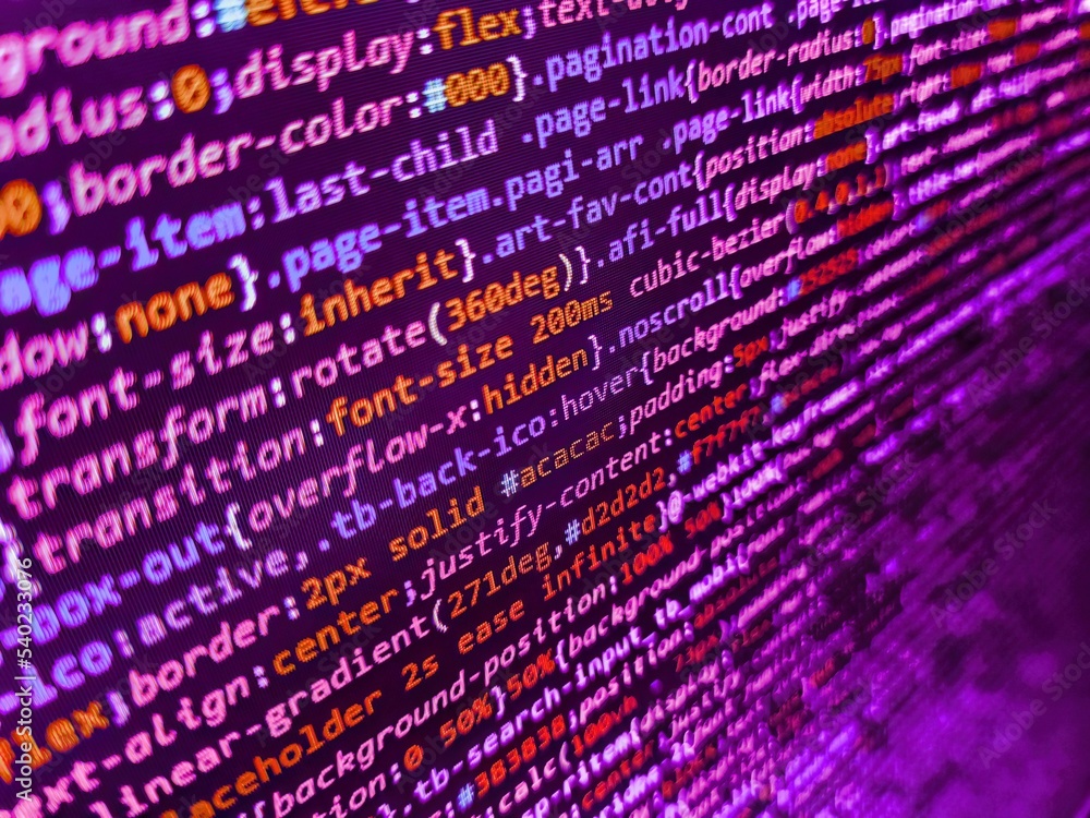 Real Html Code Developing Screen Close Up Of Computer Web Page Code Inside Of Html File