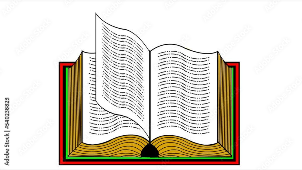 Vidéo Stock Colorful open book page flipping animation. Best collection ...