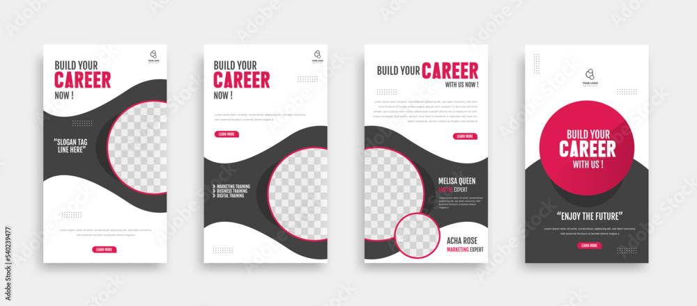 set of Creative career social media post and story banner for ...
