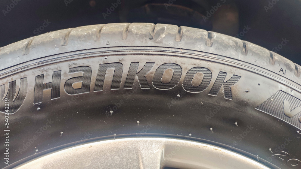 Hankook tire brand logo sign background Stock Photo | Adobe Stock