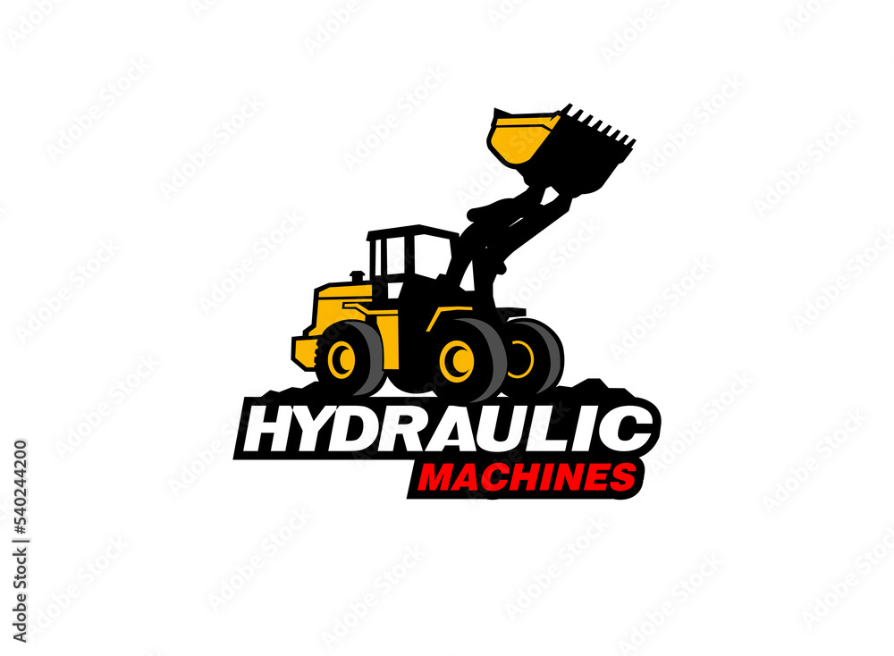 Loader logo vector for construction company. Heavy equipment template ...