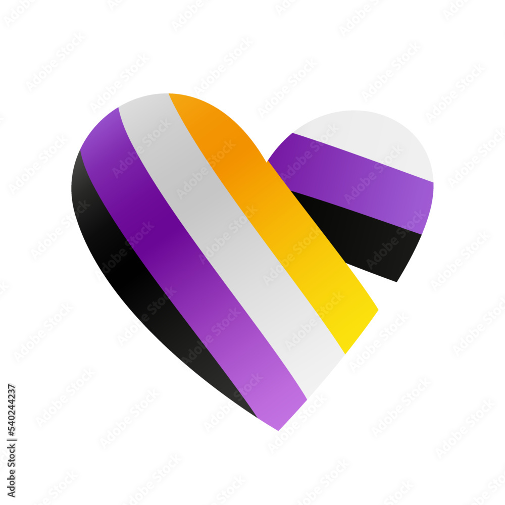 Vetor de Ribbon in the colors of the flag of non-binary pride in the ...
