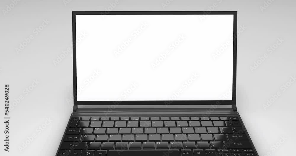 Vidéo Stock Animated background of Laptop Computer on White Surface ...