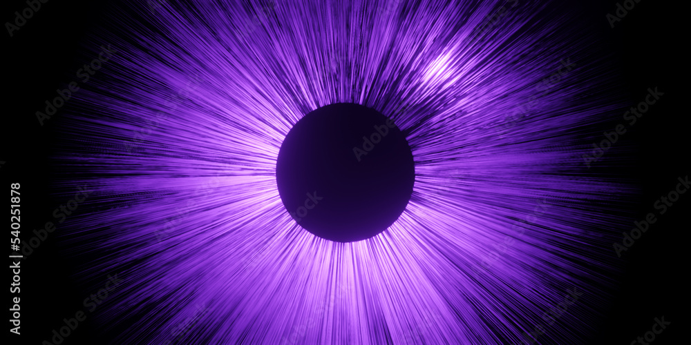 Abstract visualization of an eye with purple retina and iris as ...
