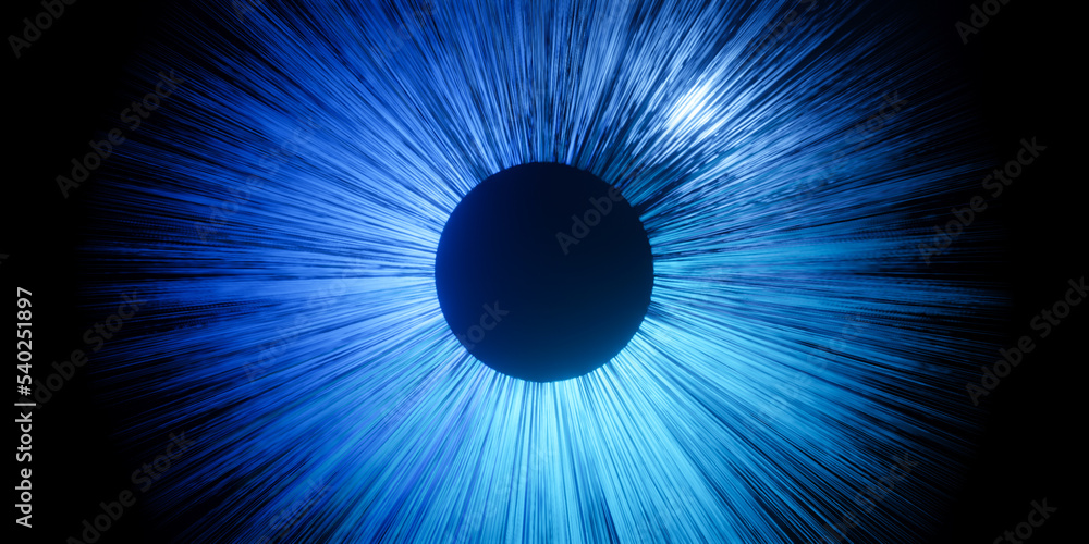 Abstract visualization of an eye with blue retina and iris as ...