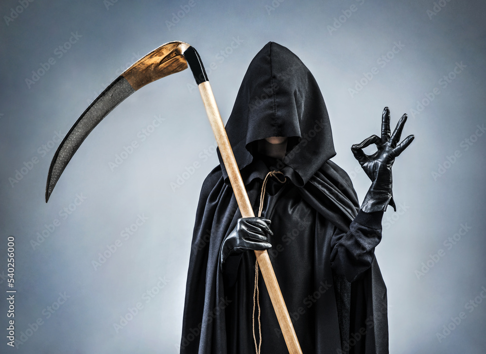 Grim Reaper showing okay gesture. Photo of personification of death ...