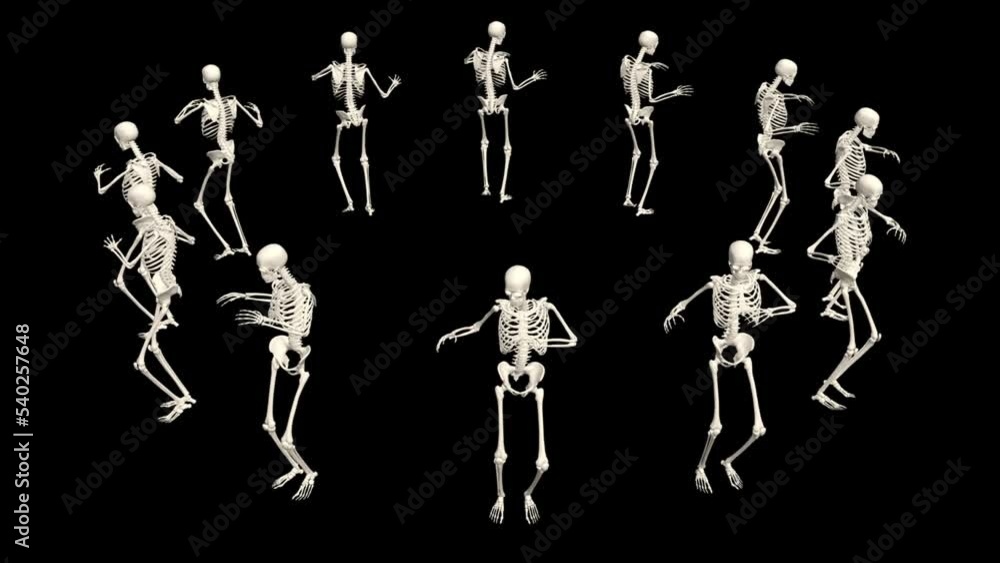 Halloween 3D dance. Halloween dancing skeletons 3D. 3D skeletons funny ...